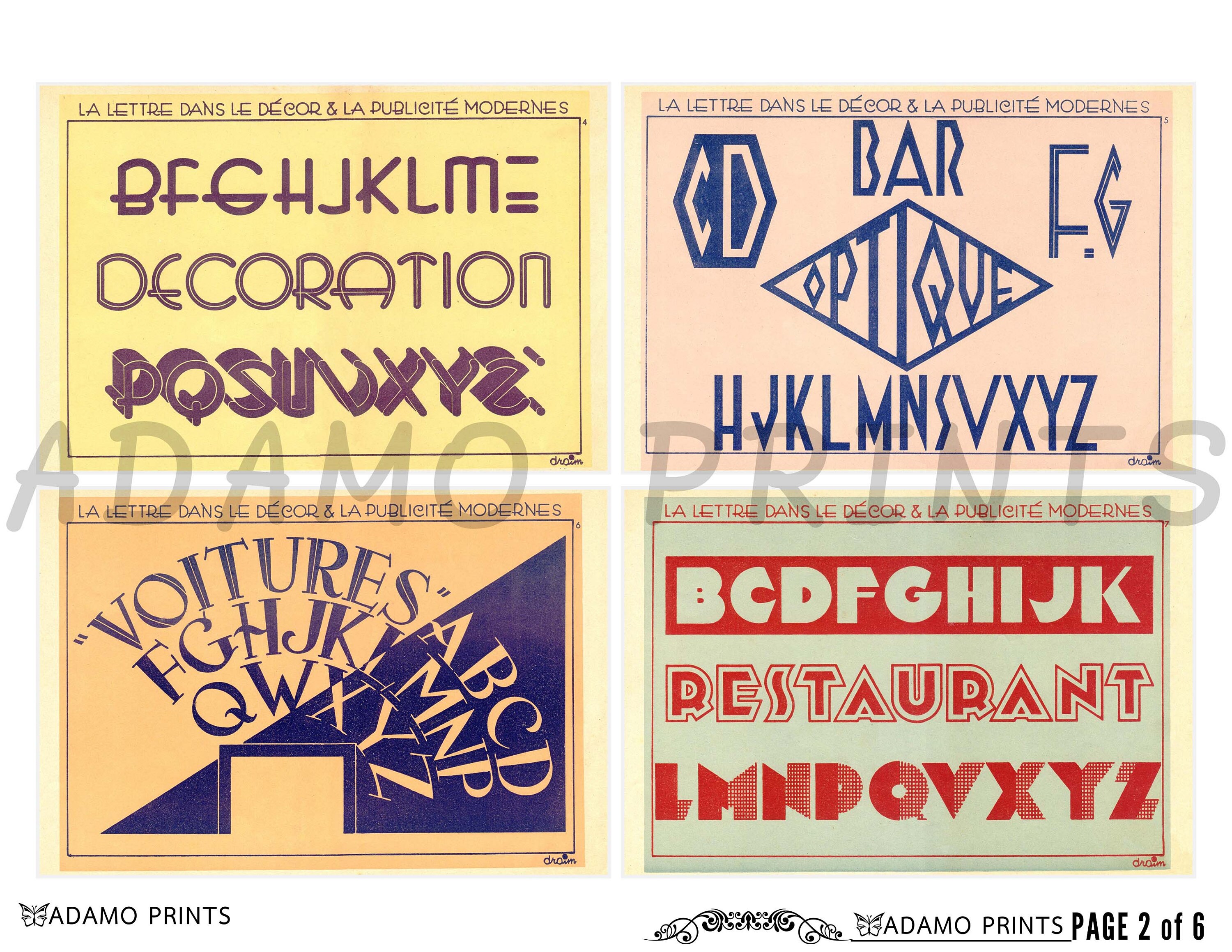 Decorative French Alphabet Set3 Alphabet Digital Rare Book | Etsy