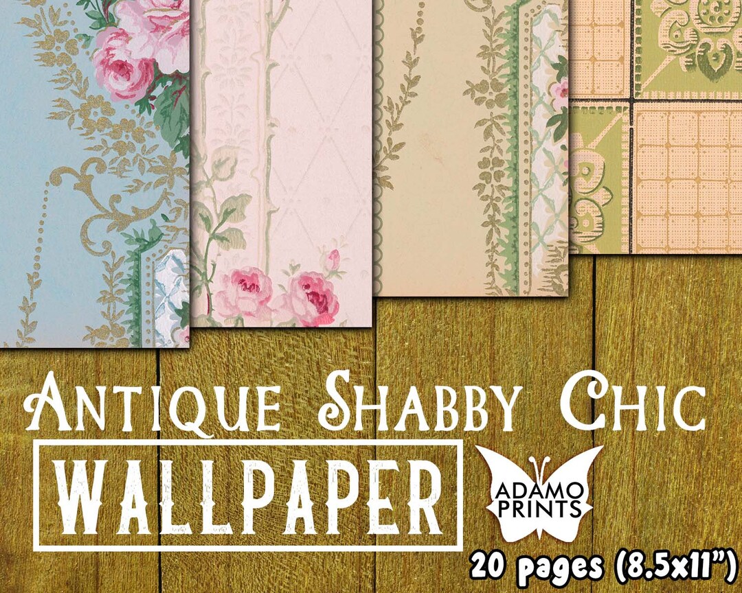 Antique Shabby Chic Wallpaper, Vintage, Shabby, Journal Kit, Paper for ...