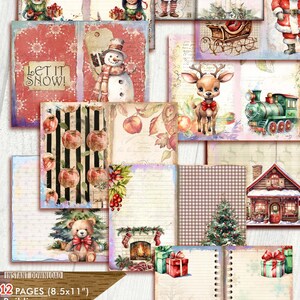 Christmas Elf Journal Pages, Holiday Journal Kits, December, Festive ...