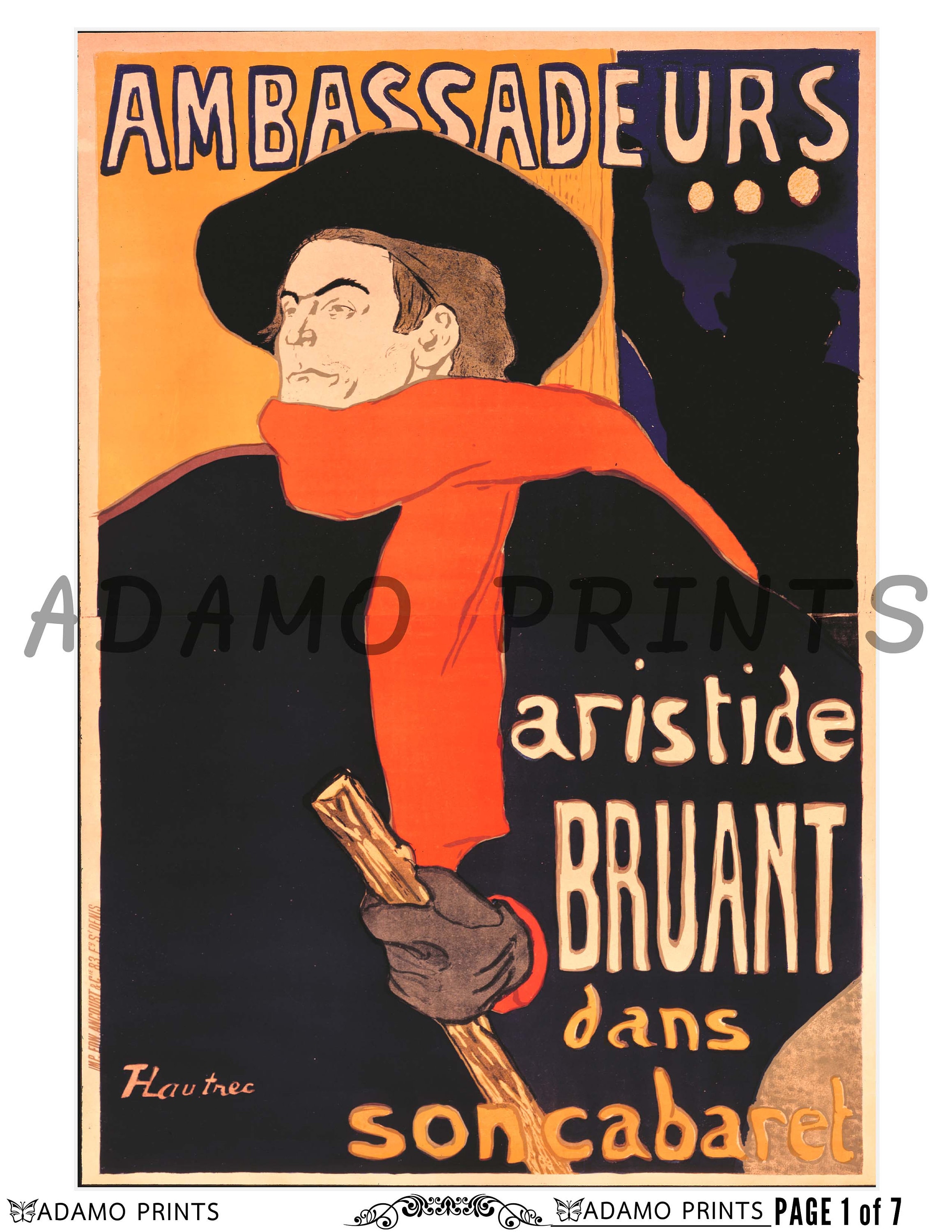 Art Nouveau by Henri de Toulouse Lautrec Classic Paintings | Etsy