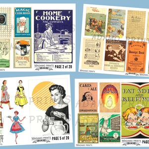 Old Cookbook Ephemera Pack, Food Ephemera, Printable Images, Vintage ...