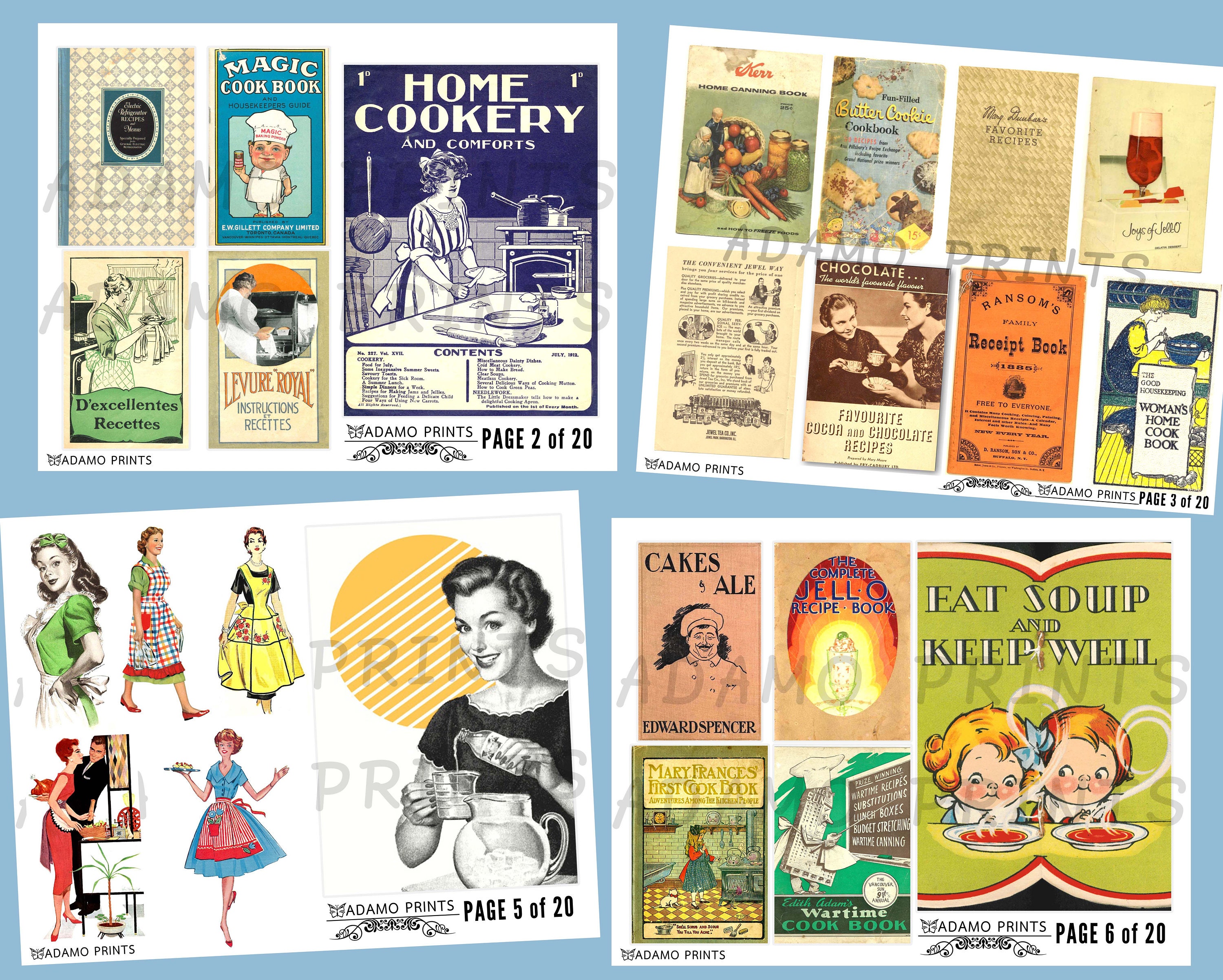 Old Cookbook Ephemera Pack Food Ephemera Printable Images - Etsy