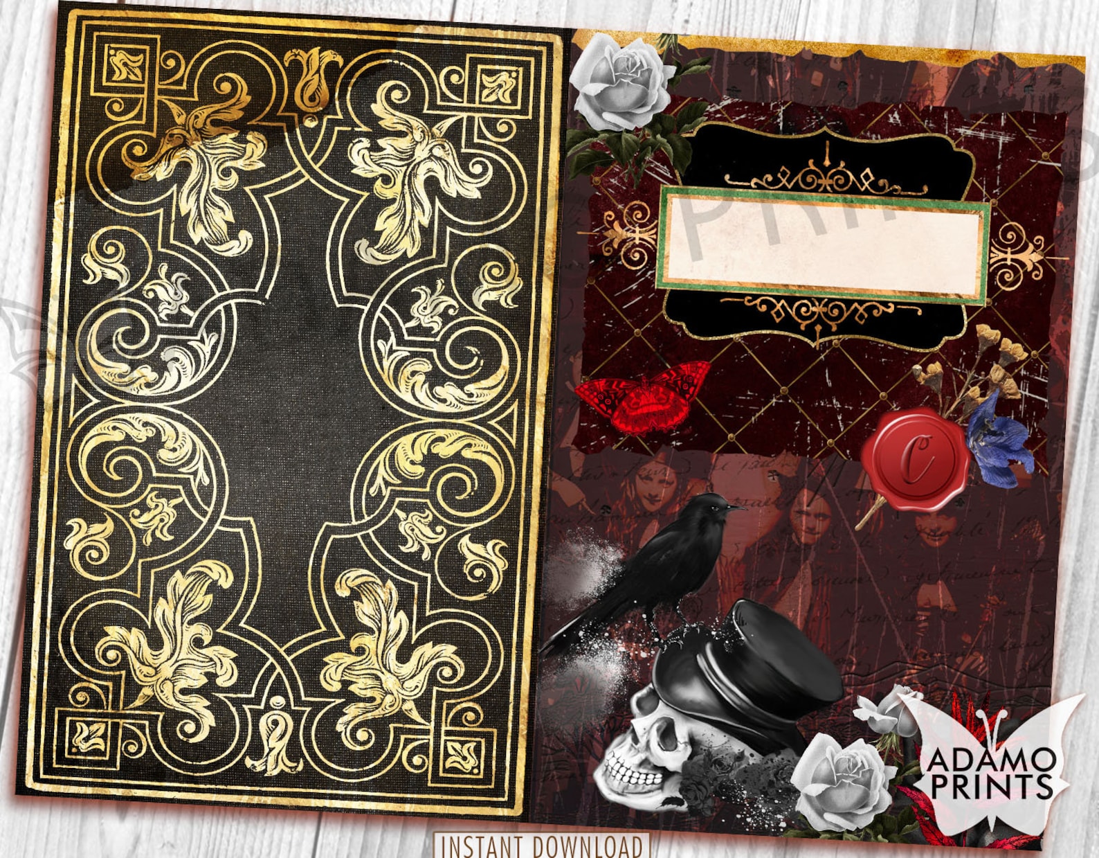 Black Magic Witch Journal Kit Journal Page Horror Digital - Etsy