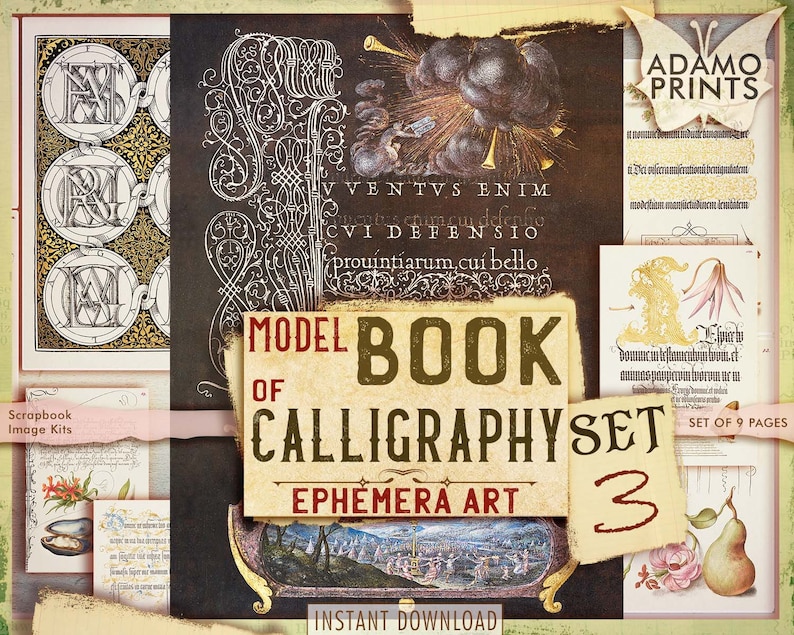Model Book of Calligraphy Set3 Alphabet Digital Rare Book - Etsy