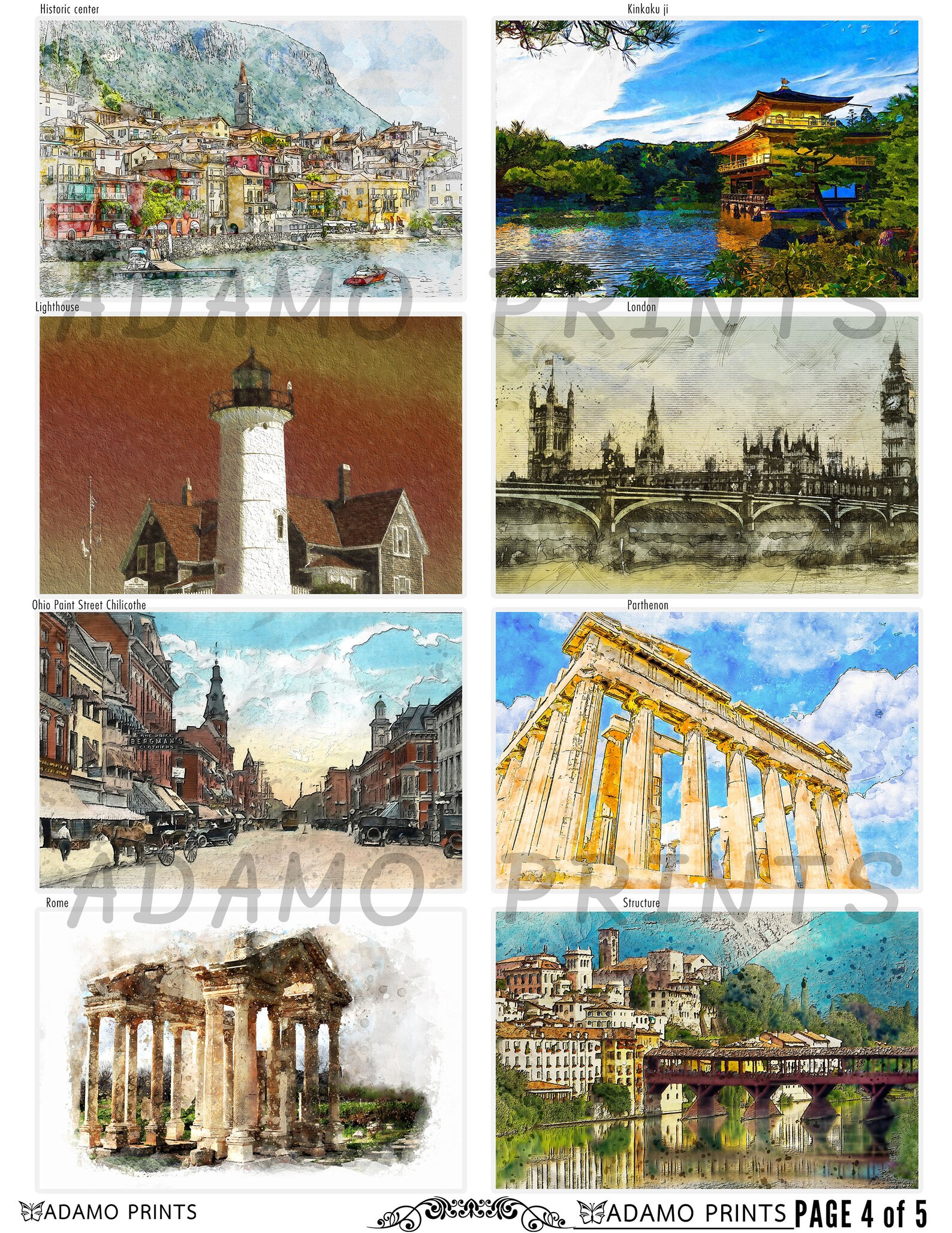 The World History Travel Digital Images Collage Sheets - Etsy