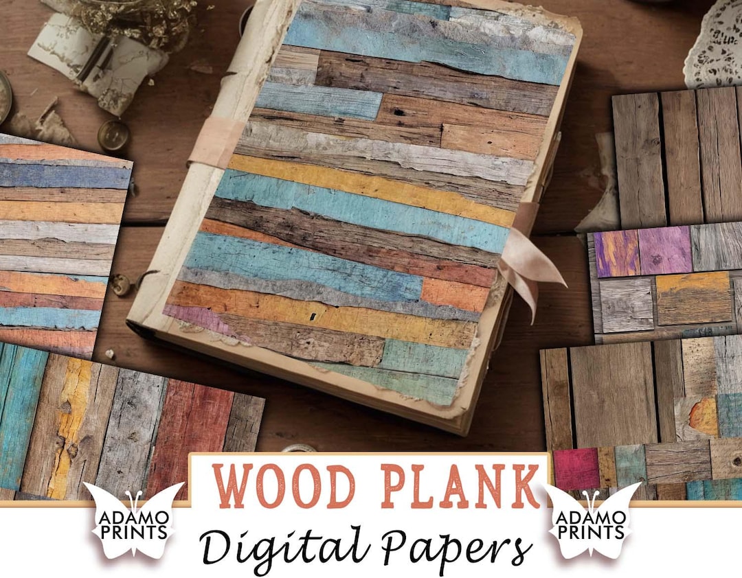 Wood Plank Digital Paper, Weathered Wood Papers, Junk Journal Pages ...