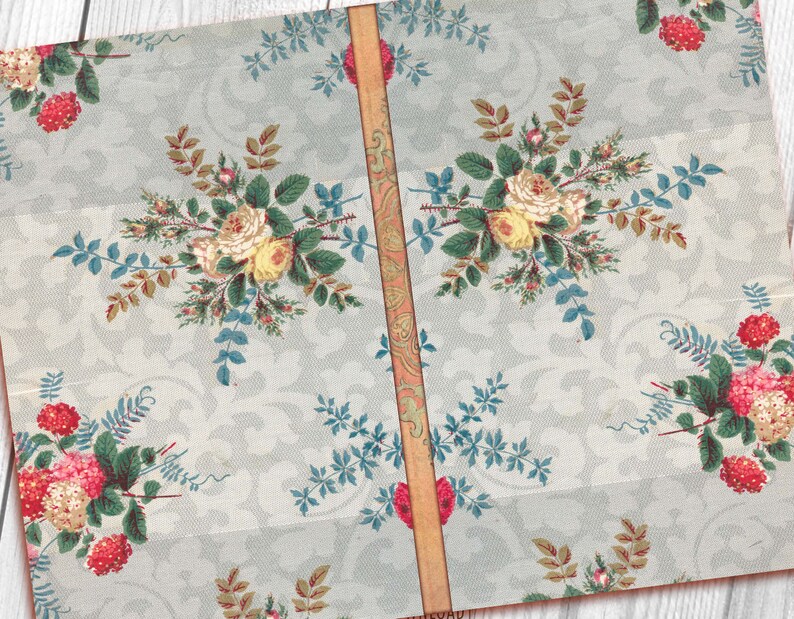 Floral Garden Book Cover, Vintage Bookbinding Journal, Ephemera ...