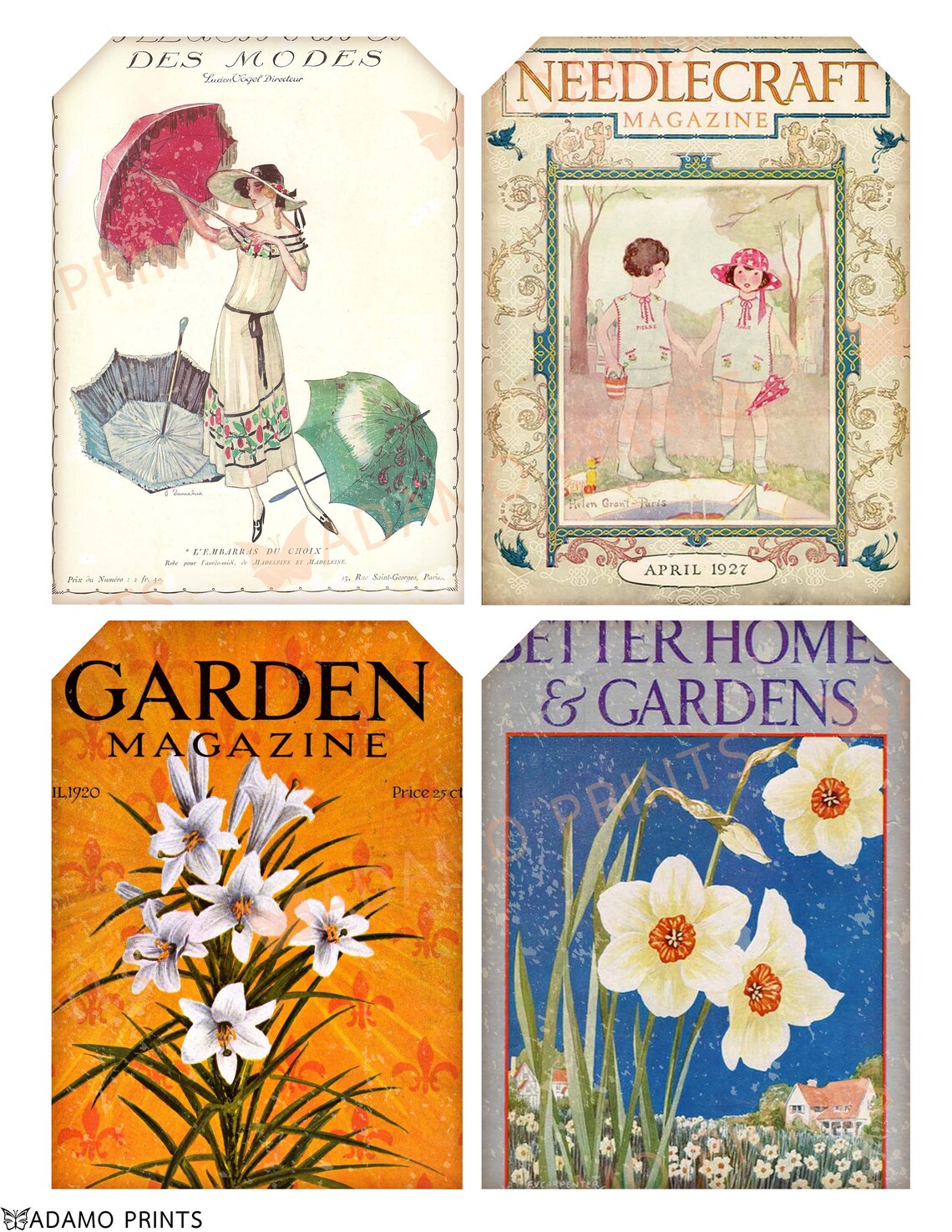 Spring Magazine Cover Tag Kit Vintage Spring Journal Card - Etsy