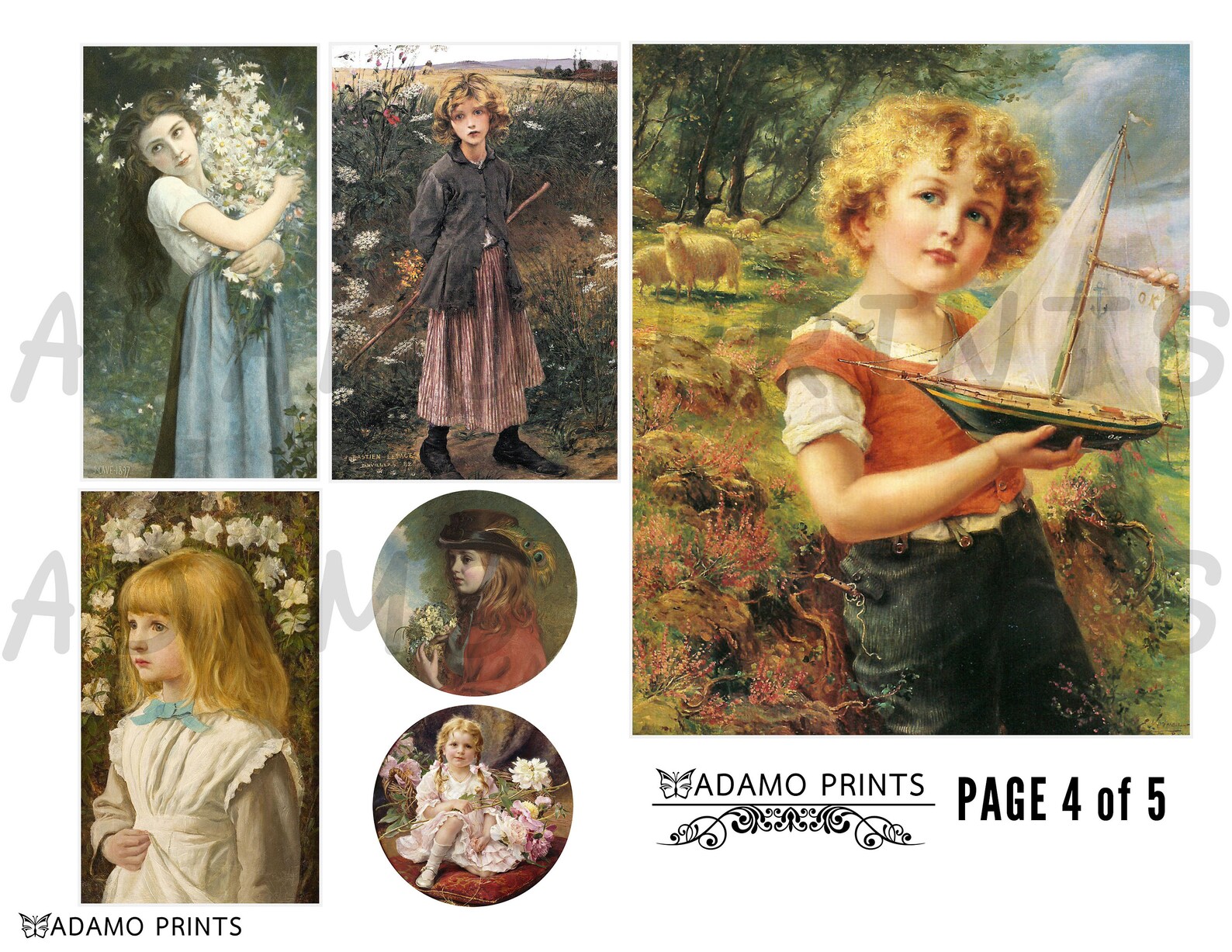 Children in the Garden Digital Ephemera Classics Digital - Etsy