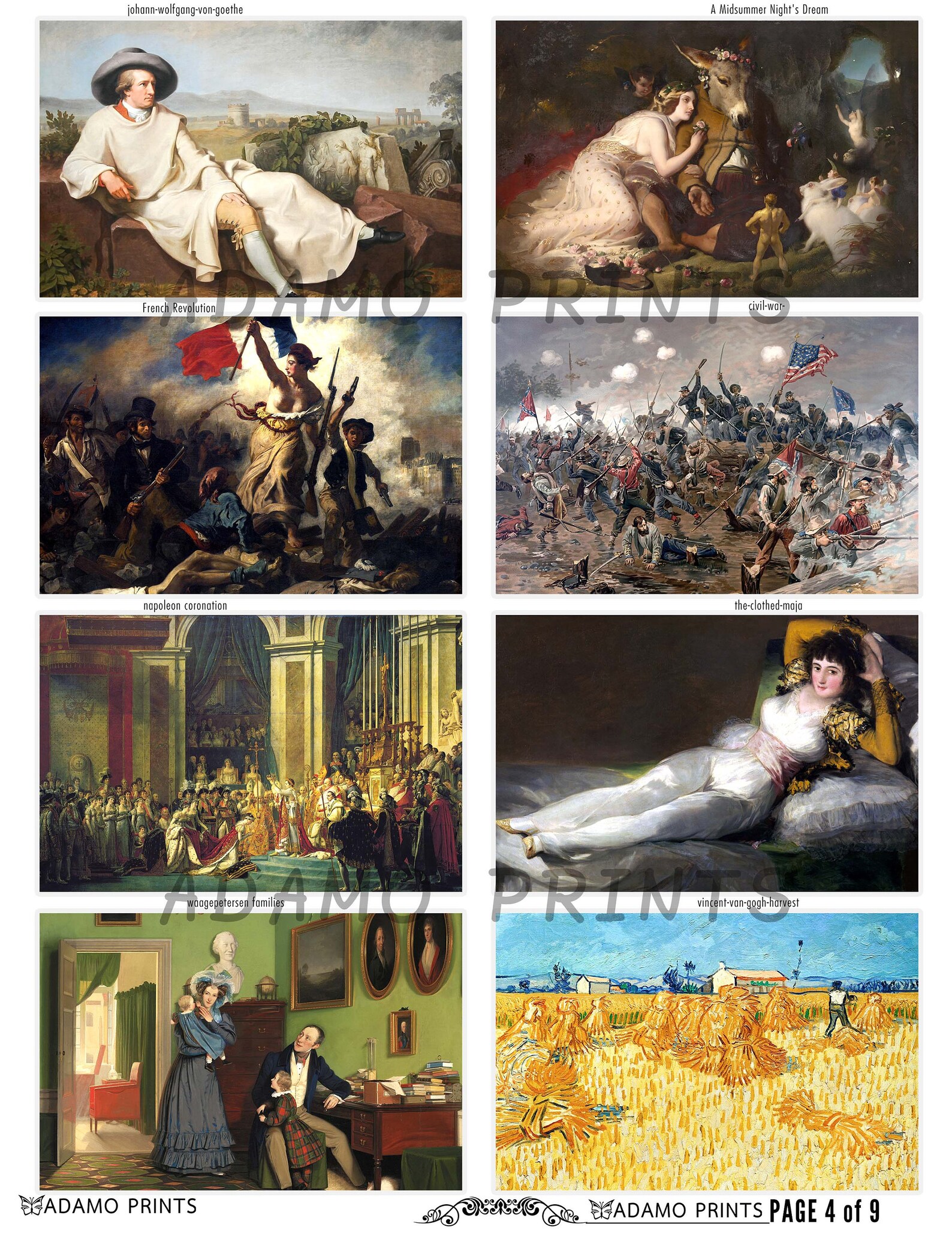 History Painting Digital Images Vintage Art Ephemera | Etsy