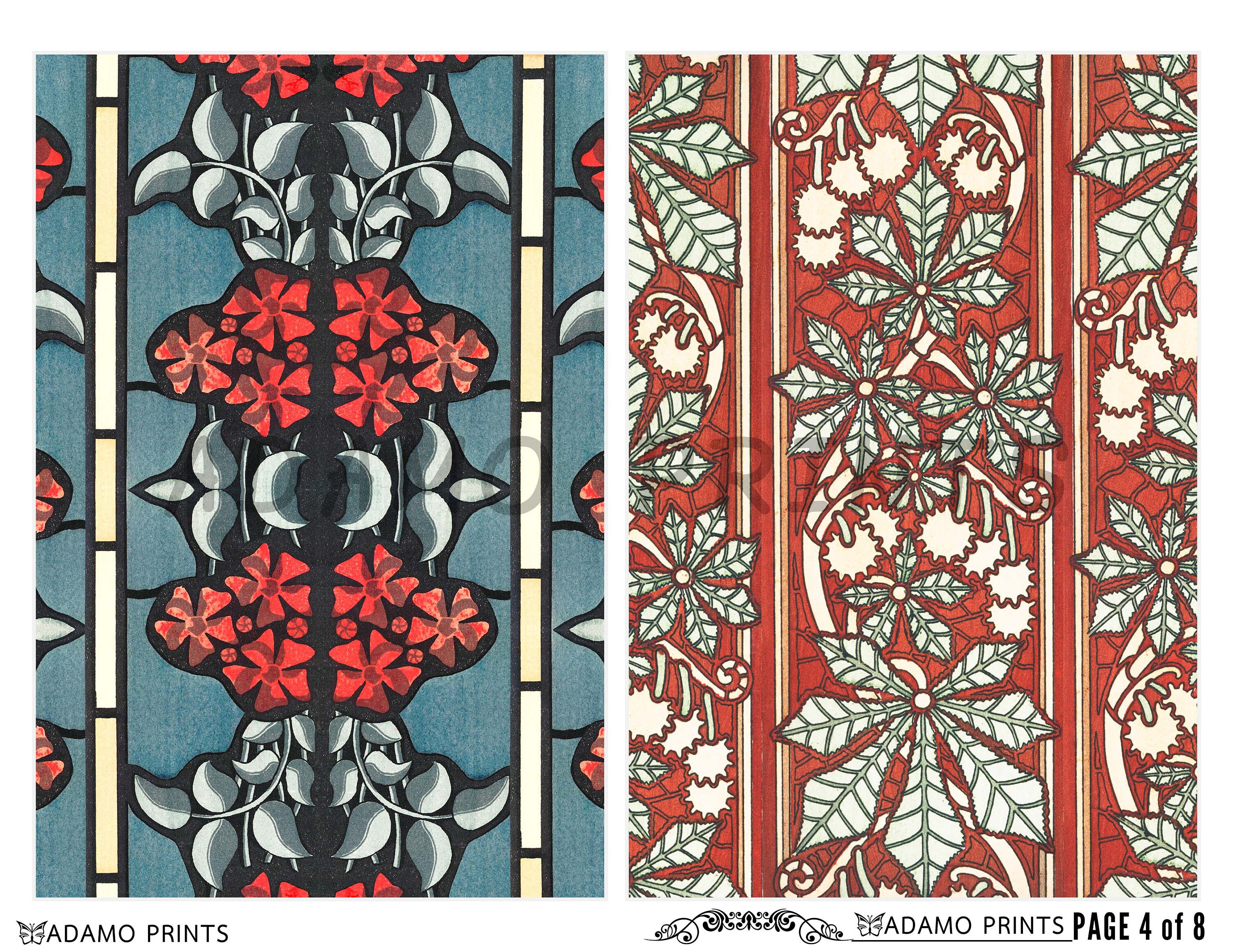 Shades of Red, Wallpaper Digital, Digital Paper, Flower, Antique ...