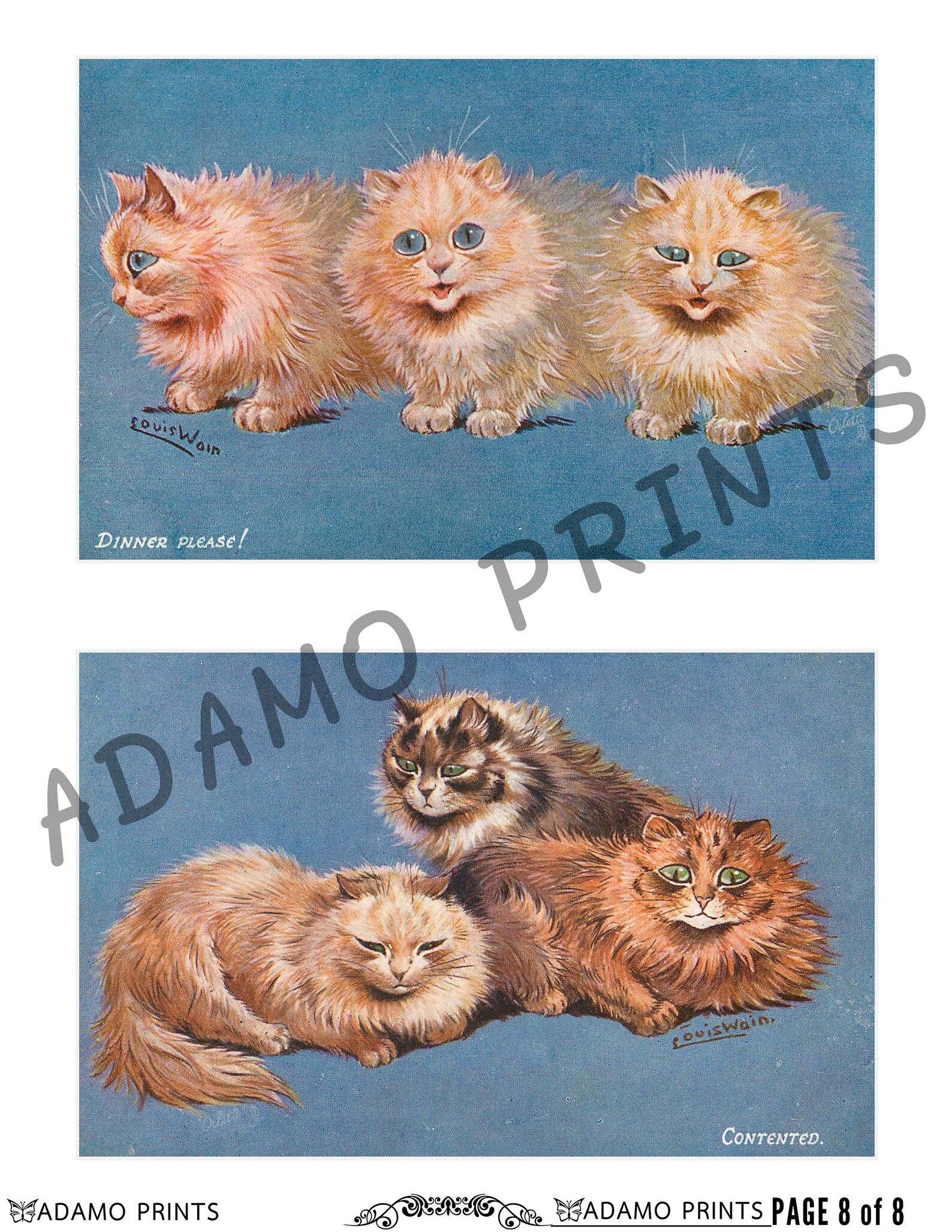 Sassy Cat, Ephemera Kit, Cards, Printable Images, Vintage Art, Classic ...