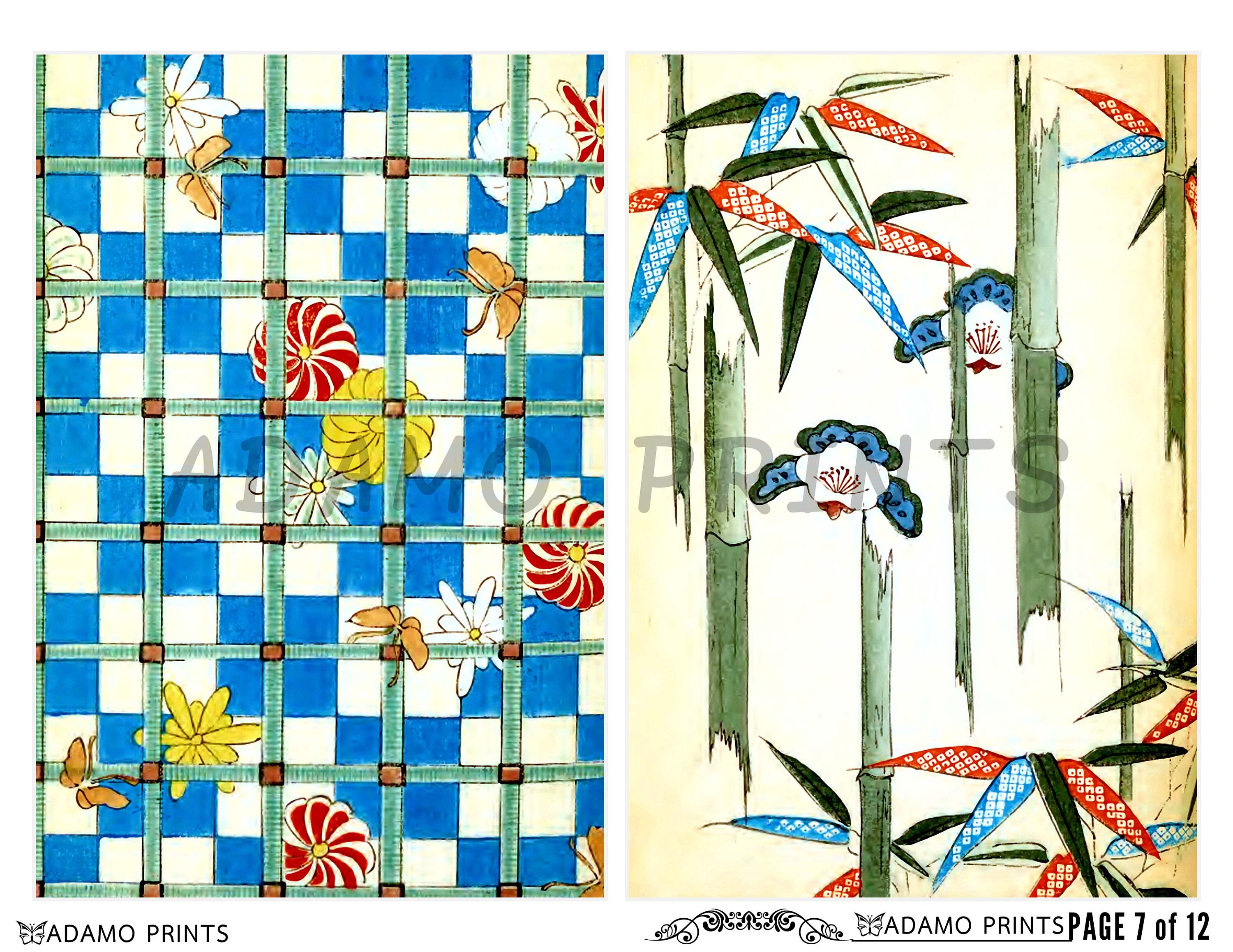 Vintage Japanese Pattern Wallpaper Digital Digital Paper | Etsy