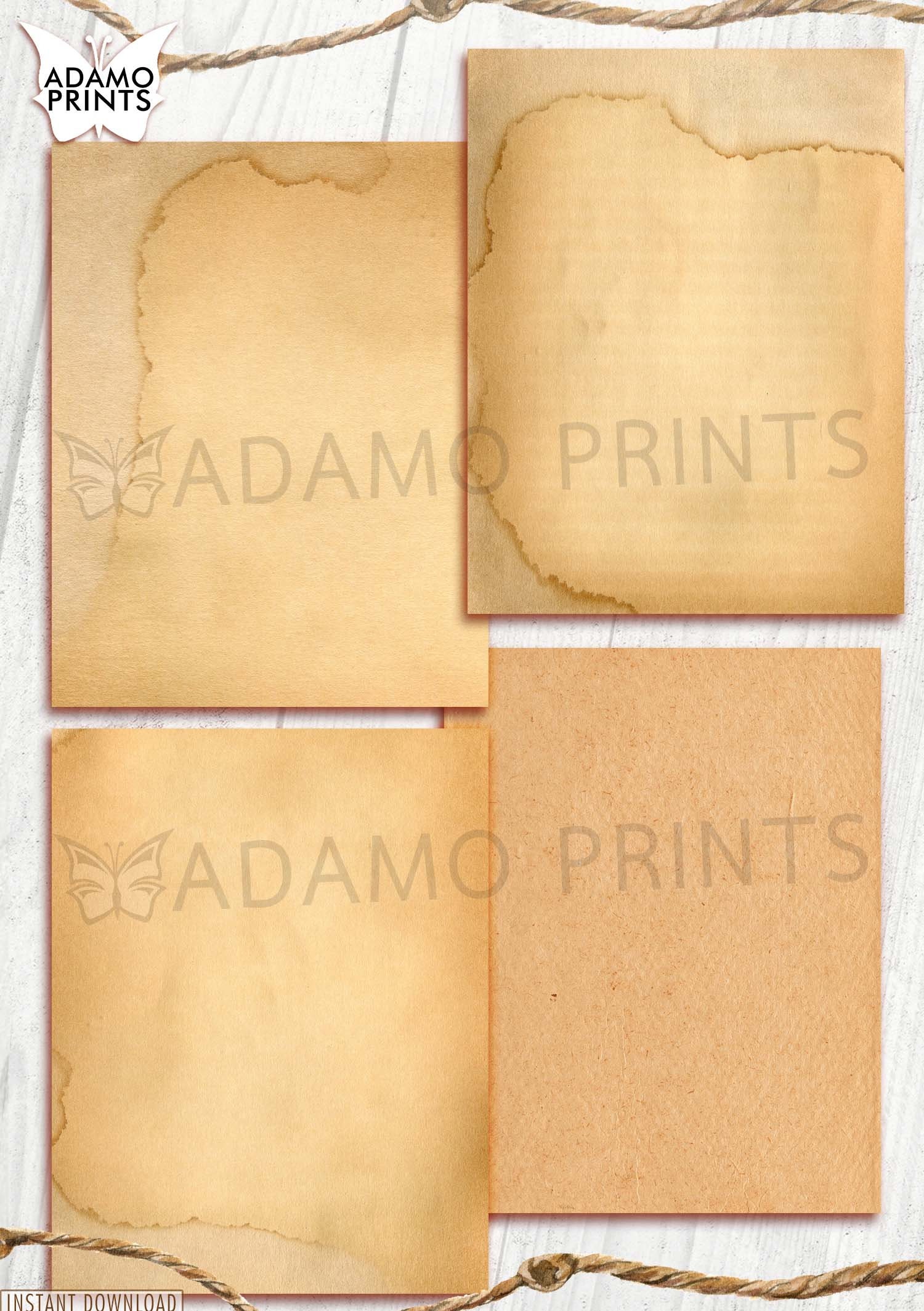 40 Vintage Paper Textures Old Paper Digital Paper Pack Junk - Etsy