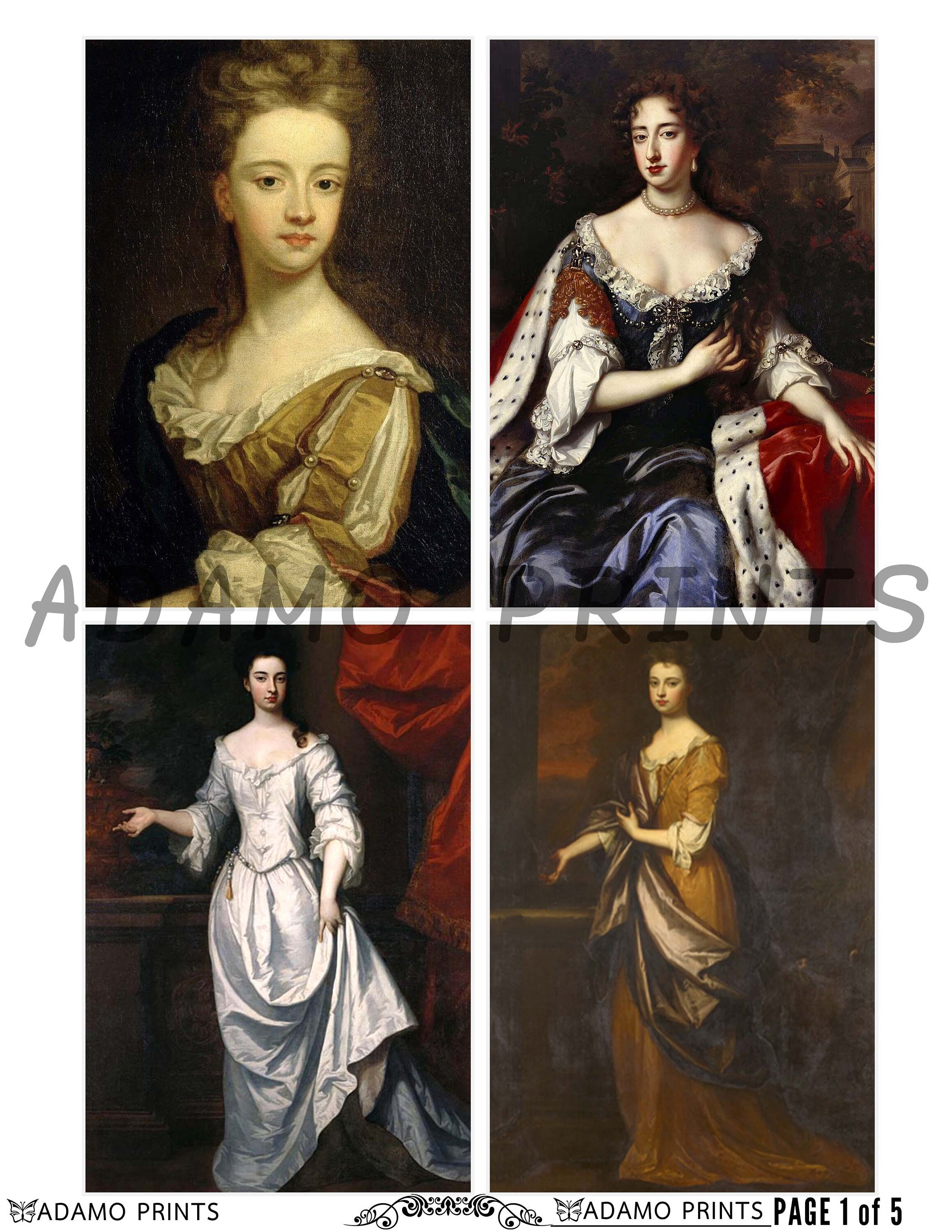 1700s Hampton and Windsor Court Beauties Digital Art - Etsy UK