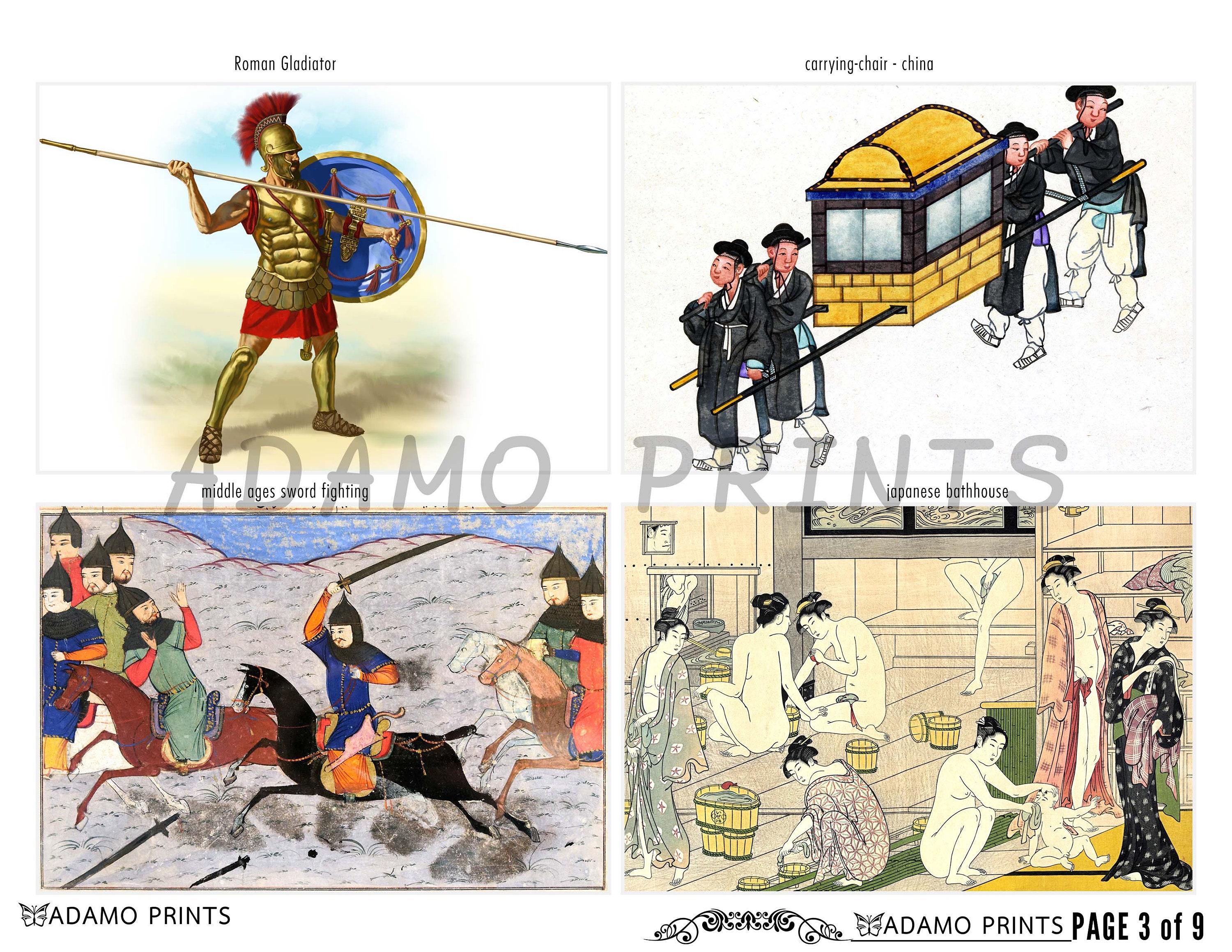 History Painting Digital Images Vintage Art Ephemera | Etsy