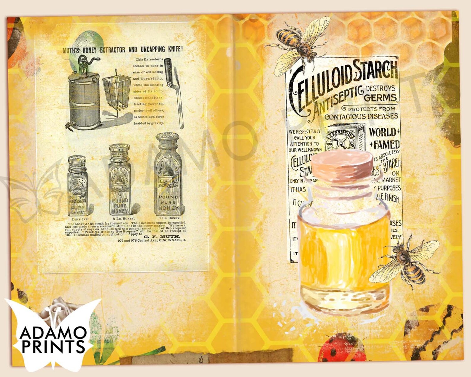 Honey Bee Journal Kit Busy Bee Beekeeper Journal Page - Etsy