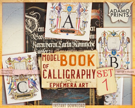 Model Book of Calligraphy Set1 Alphabet Digital Rare Book | Etsy