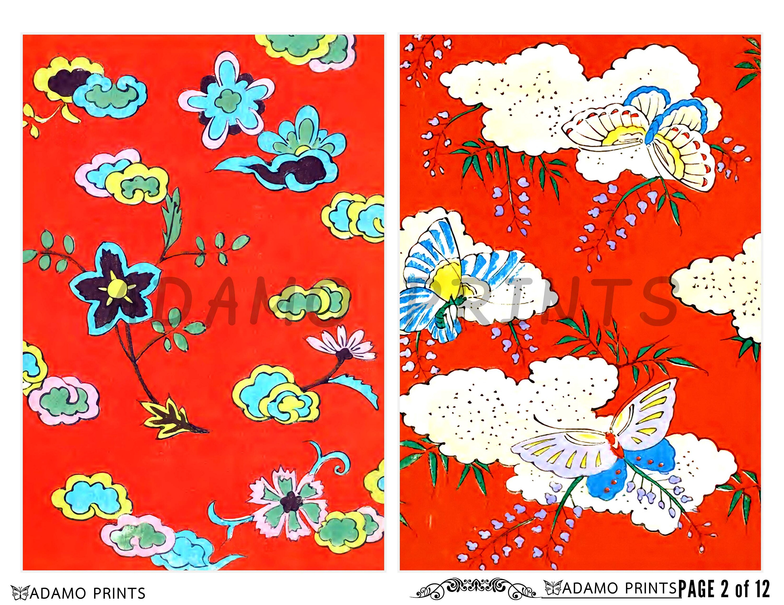 Vintage Japanese Pattern Wallpaper Digital Digital Paper | Etsy