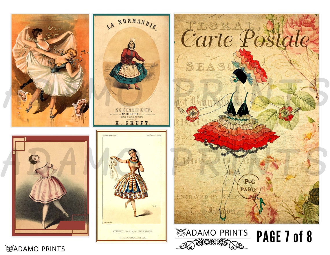 Ballerina Dance Classic Ephemera Digital Ephemera Printable - Etsy