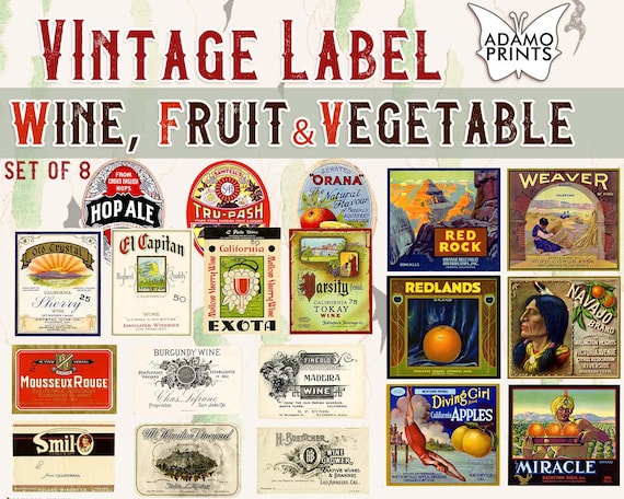 Vintage Label Vintage Crate Label Digital Labels Collage - Etsy