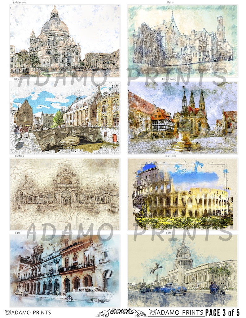 The World History Travel Digital Images Collage Sheets - Etsy