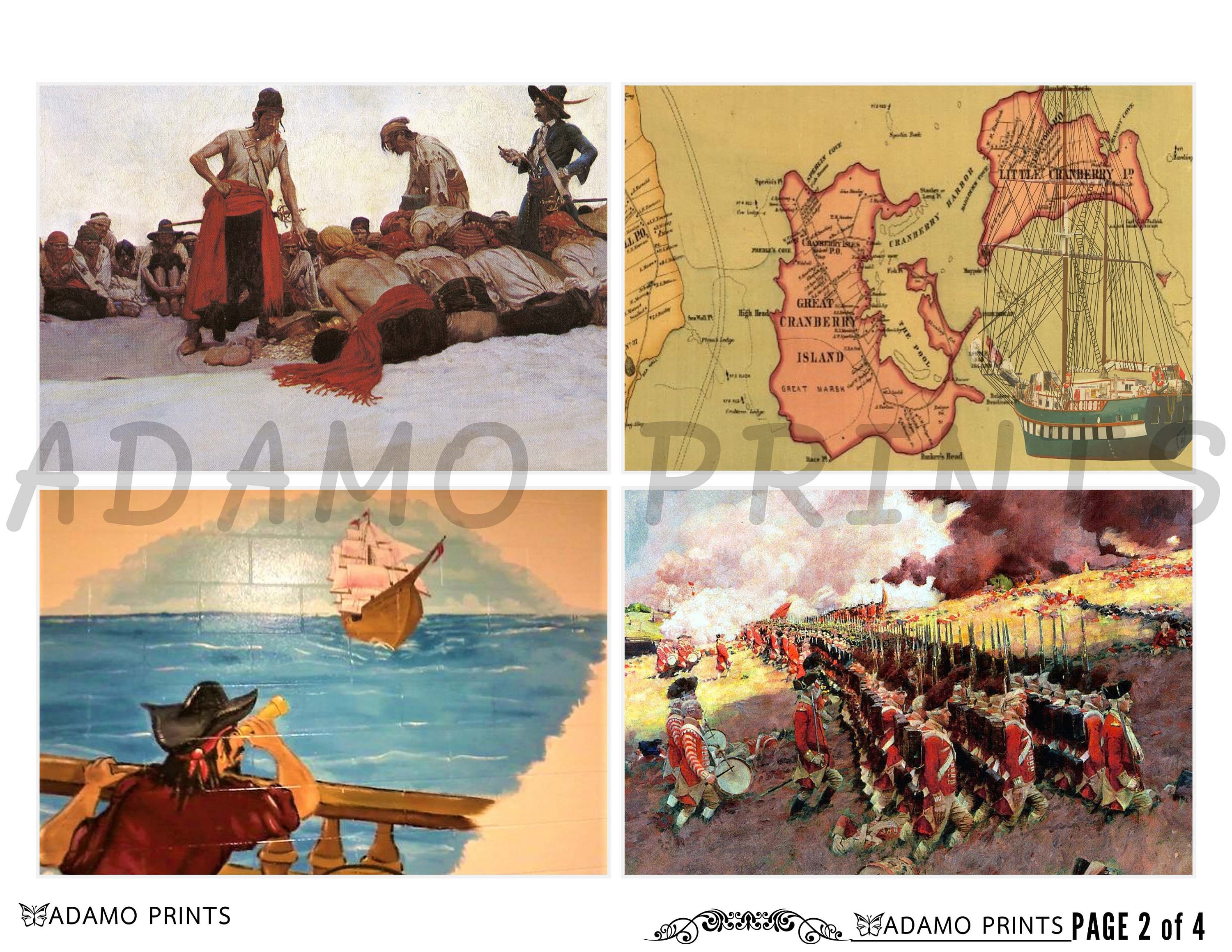 Pirate Adventure Digital Ephemera Classics Digital Collage | Etsy