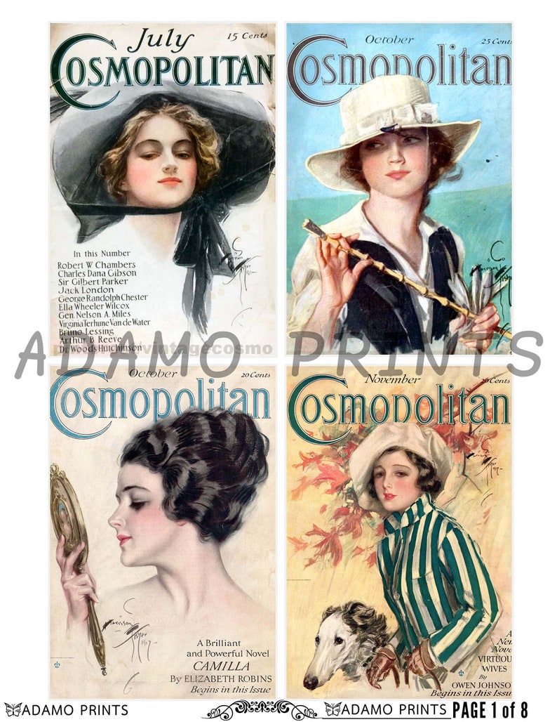 Harrison Fisher Ladies Journal Cards Set2 Digital Images ATC - Etsy