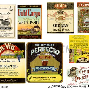 Vintage Label, Vintage Crate Label, Digital Labels, Collage Sheet, Junk ...