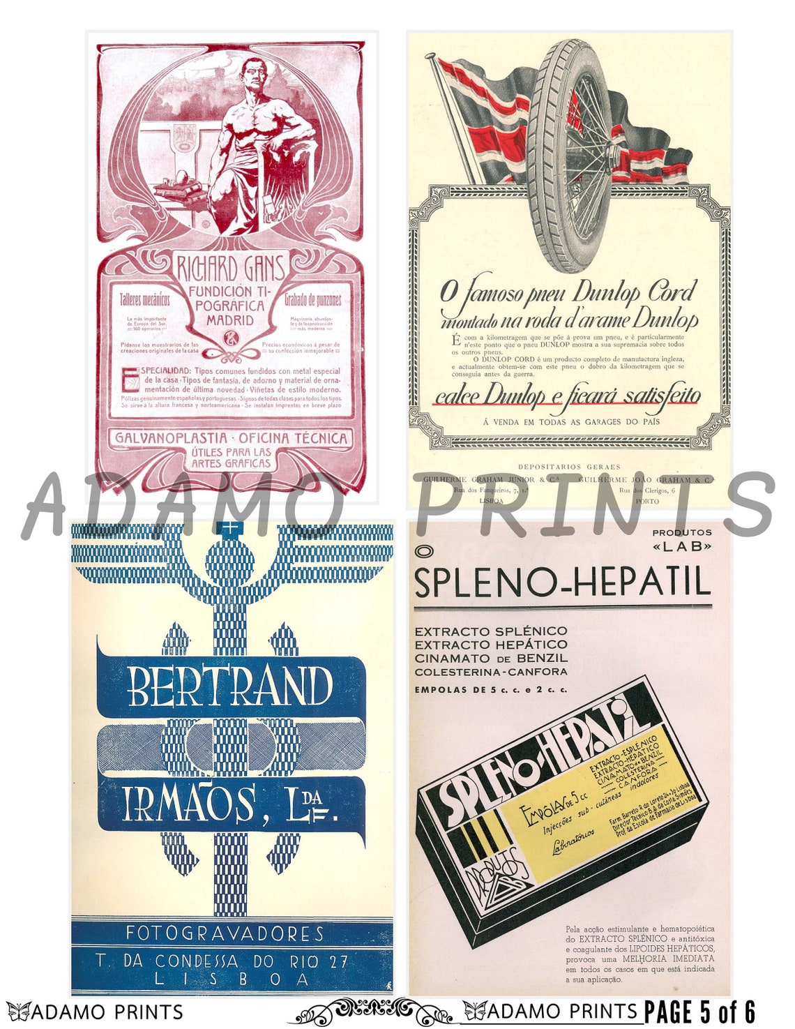 Aged Typography Ads Vintage Images Digital Collage Old Ads - Etsy