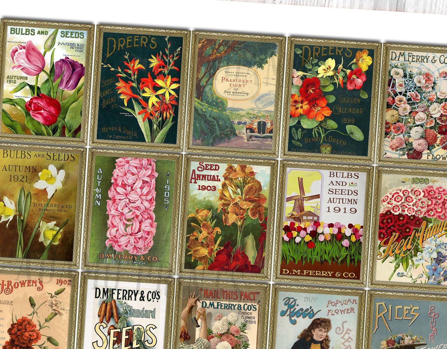Vintage Seed Cards Mini Art: Garden Ephemera (digital Collage) - Etsy