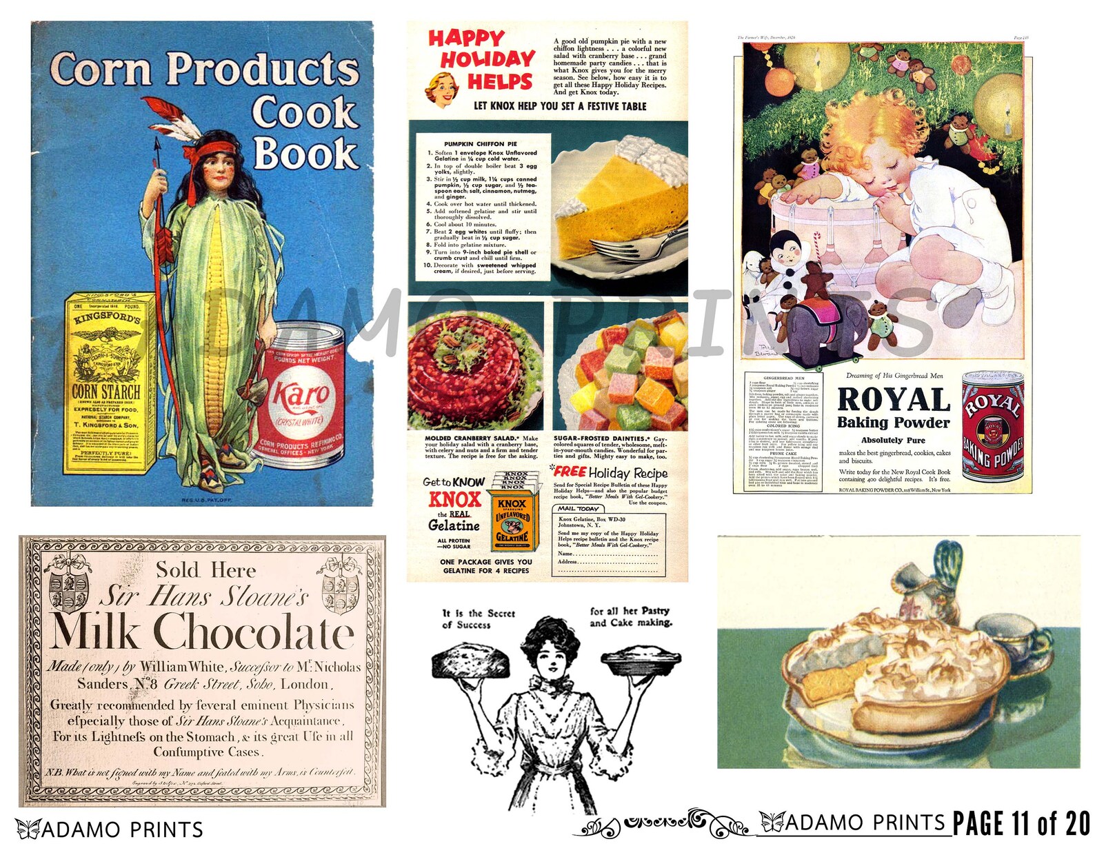 Old Cookbook Ephemera Pack, Food Ephemera, Printable Images, Vintage ...