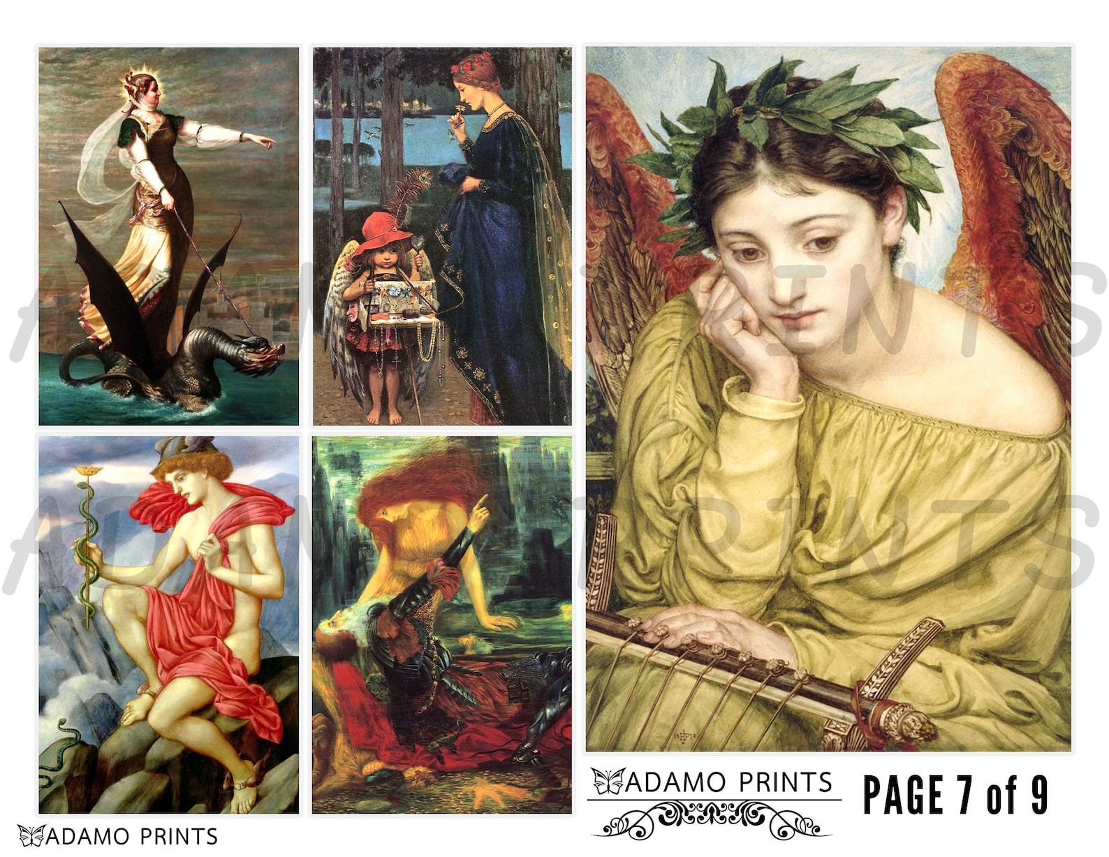 Mythical Legend Digital Images Fable Victorian Art Vintage - Etsy