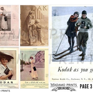Kodak Vintage Poster Cards, Vintage Images, Ephemera, Digital Collage ...