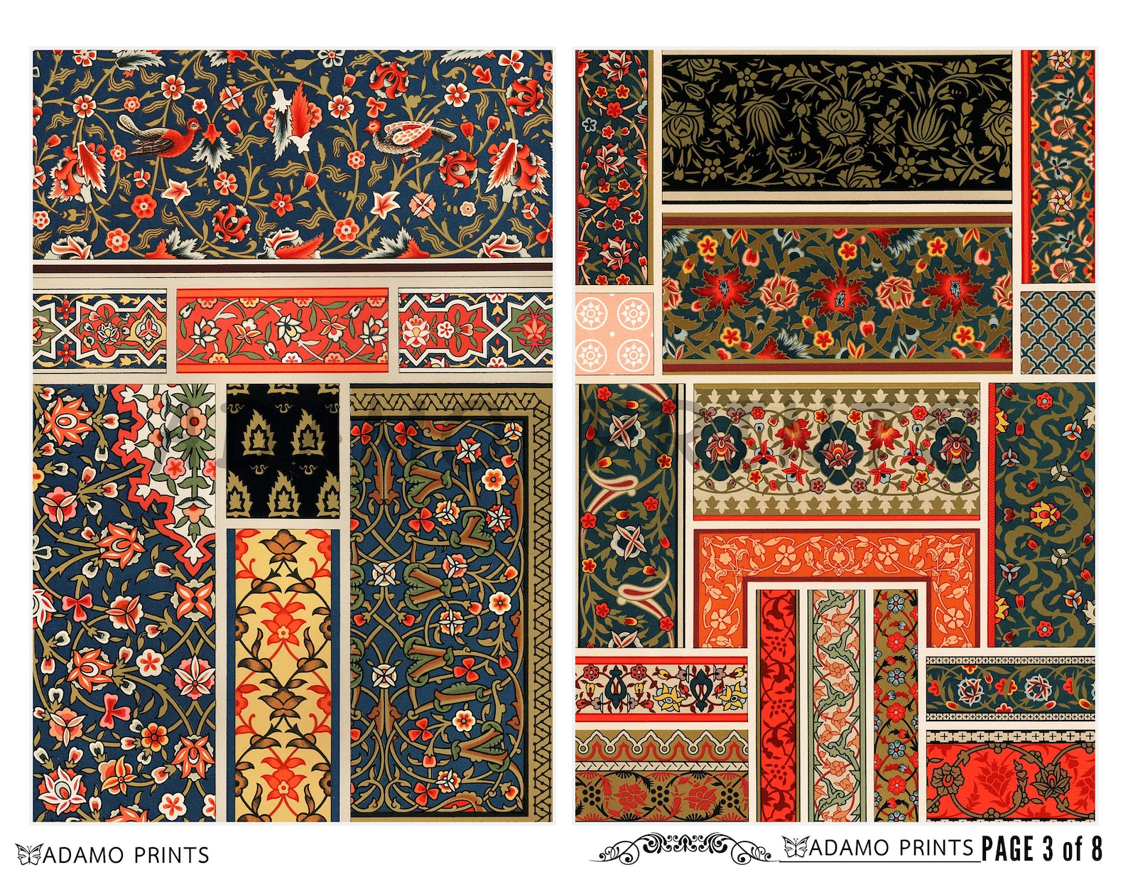Antique Pattern, Antique Wallpaper Digital, Ephemera Wallpaper, Paper ...