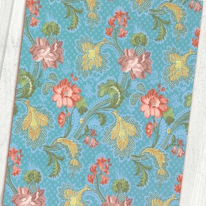 Blue Green Floral Pattern, Floral Wallpaper, Digital Paper, Antique ...