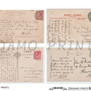 Vintage Writing Postcard Set2, Old Postage Digital, Printable Postcards ...