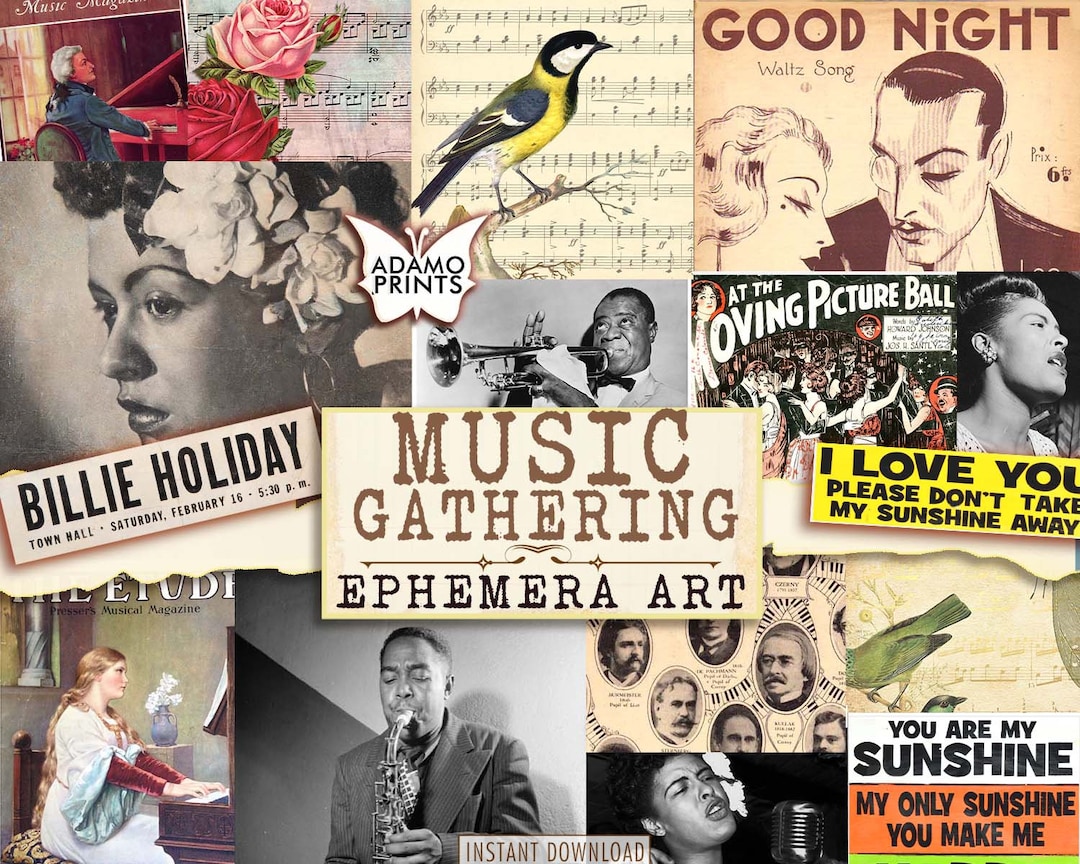 Music Gathering, Digital Ephemera Classics, Music Sheet, Vintage Photo ...