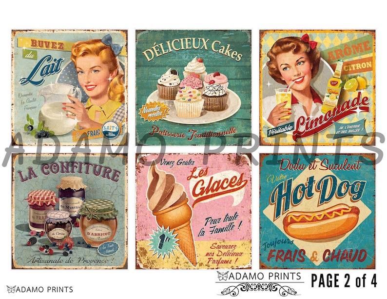 Colorful Vintage Ads Vintage Images Digital Collage Old - Etsy