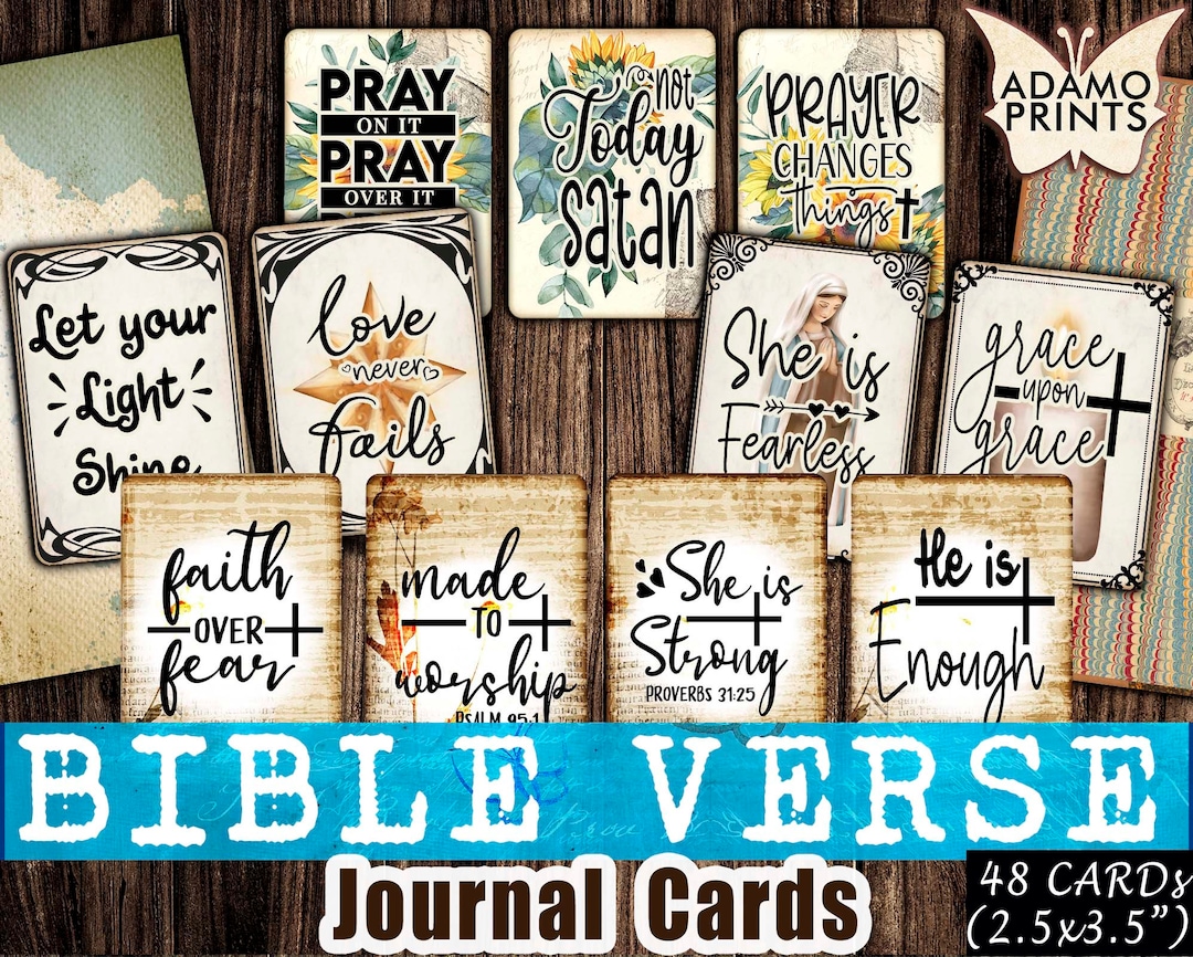 Bible Verse Journal Cards, Holy Card, Prayer Card Digital, Digital ...