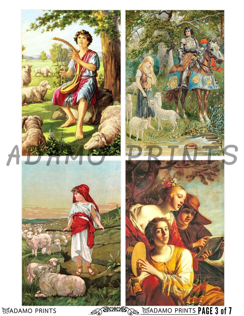 The Shepherd, Victorian Digital Art, Ephemera Art, Collage Sheet ...