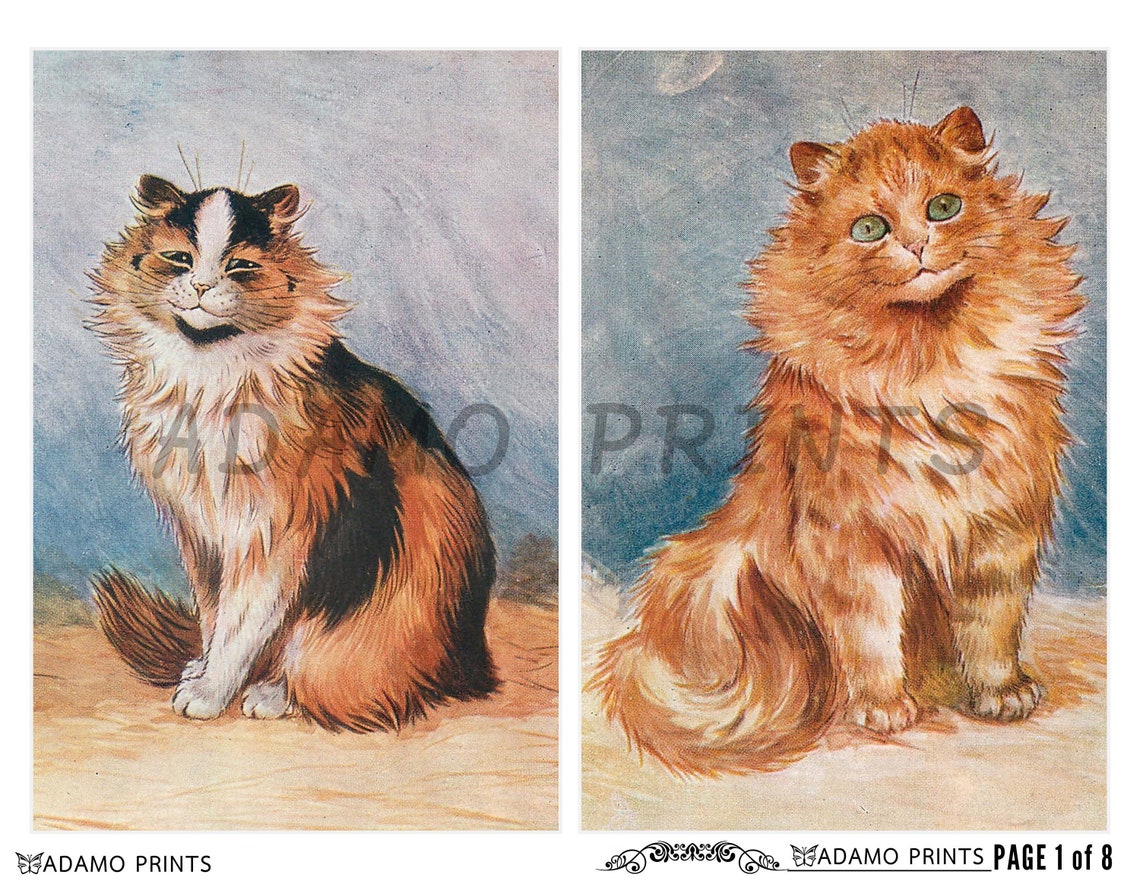 Sassy Cat, Ephemera Kit, Cards, Printable Images, Vintage Art, Classic ...