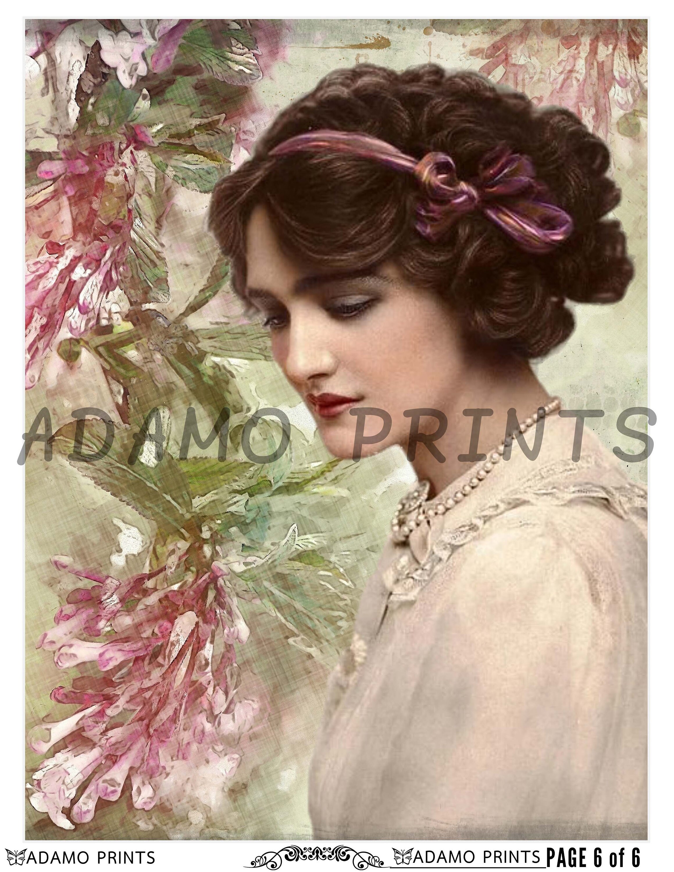 Lilies Set2 Digital Flowers Lily Digital Antique Journal - Etsy