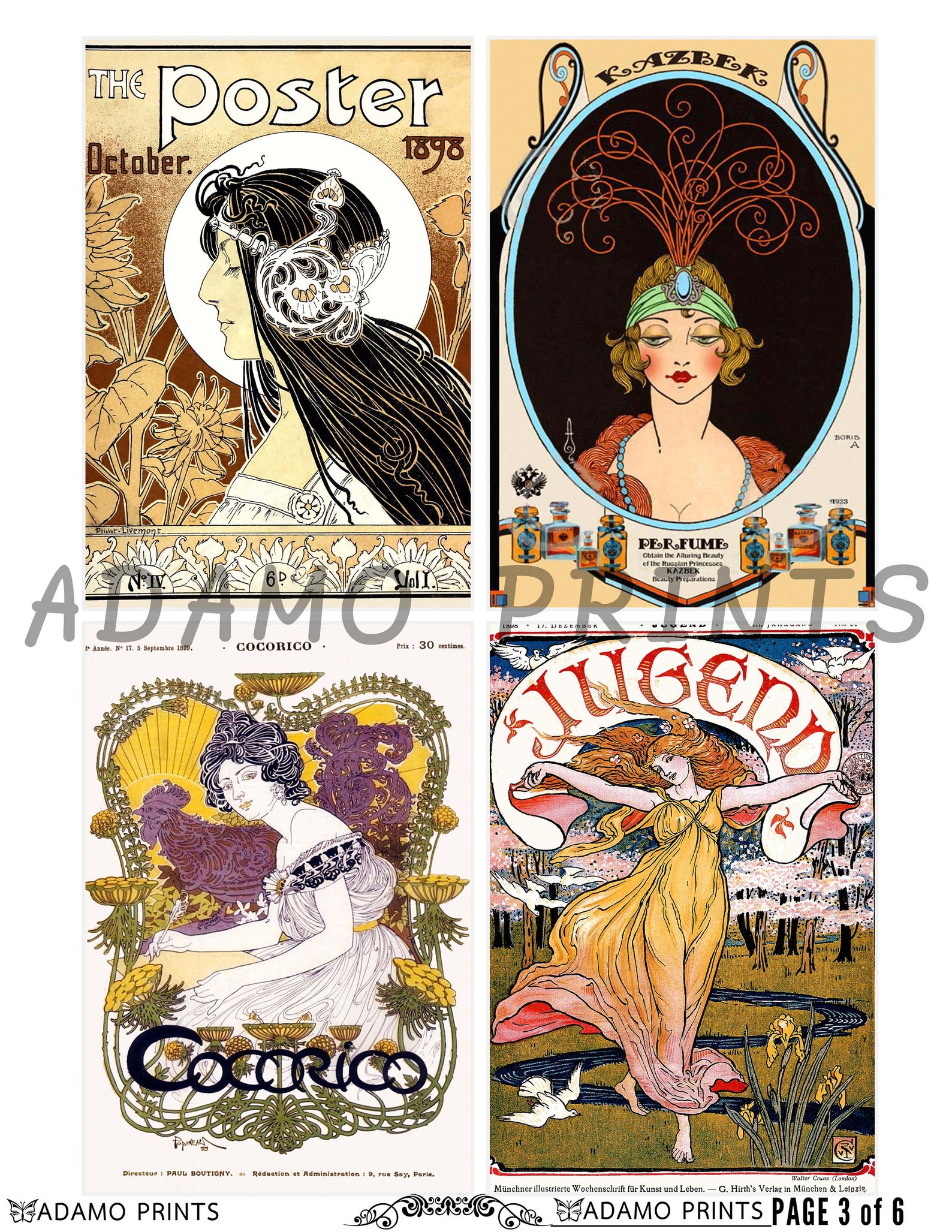 Vintage Bohemian Magazine Covers Vintage Images Ephemera | Etsy