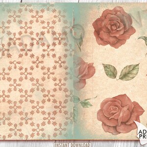 Roses Journal Kit, Journal Page, Layered Tags, Collage Sheets, Ephemera ...