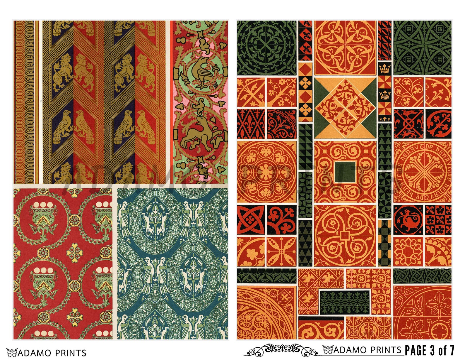 Antique Middle Age Pattern, Antique Wallpaper Digital, Ephemera ...