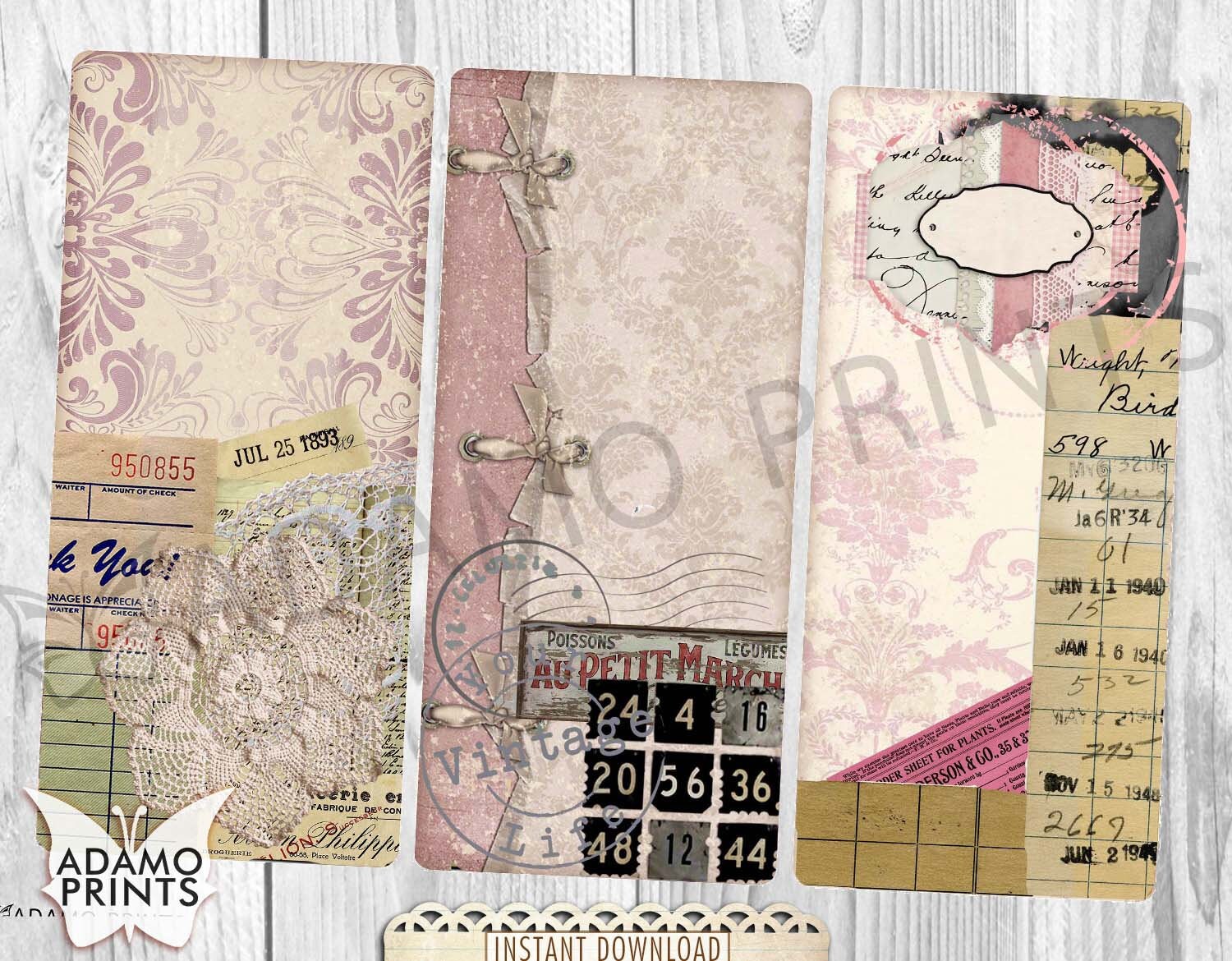 Shabby Antique Journal Card Vintage Tags Journal Kit | Etsy