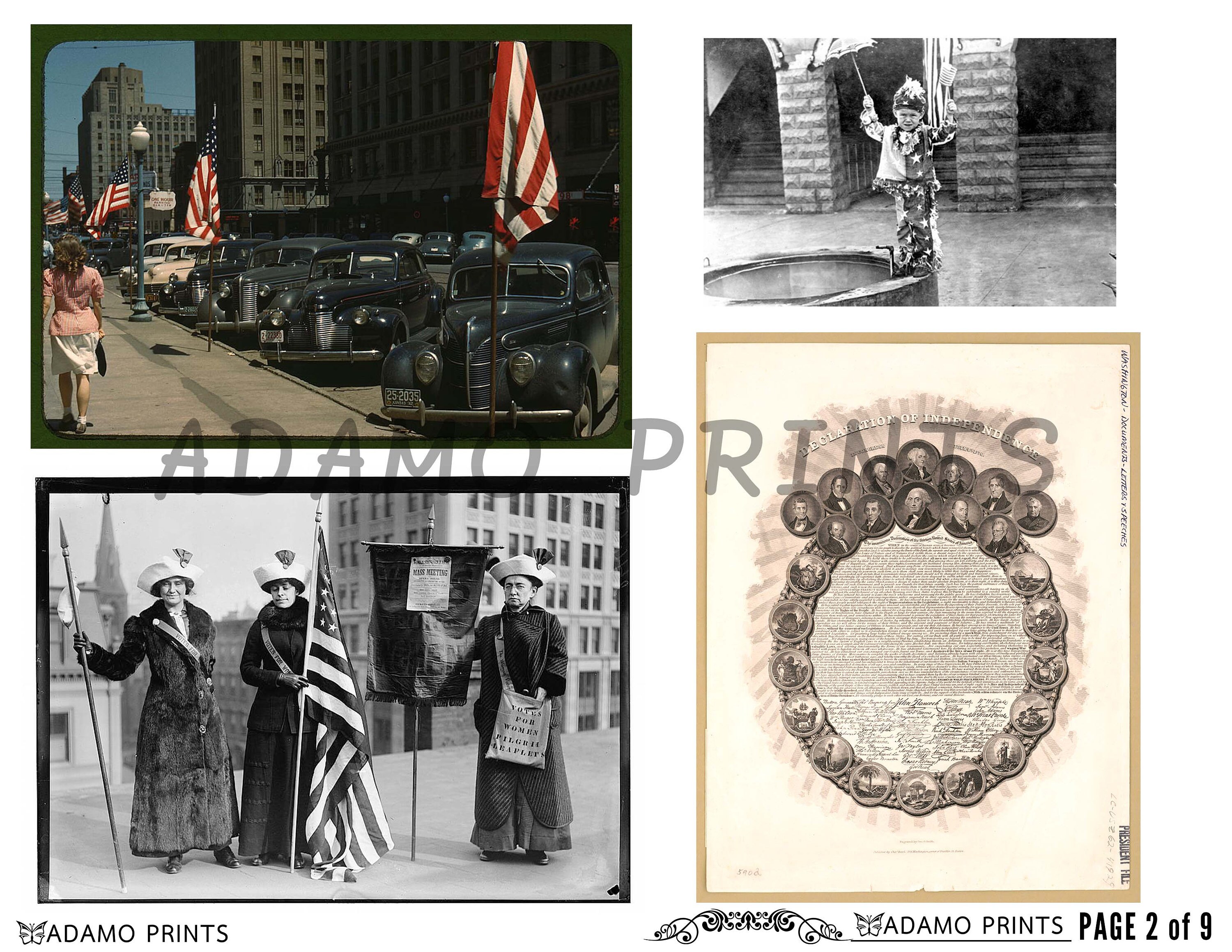 4th of July Patriotic Vintage Art USA Patriotic Spirit - Etsy