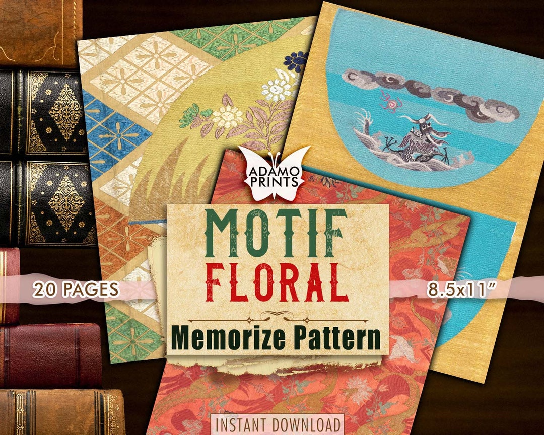Motif Floral Memorize Pattern, Shabby, Textile, Journal Kit, Paper for ...