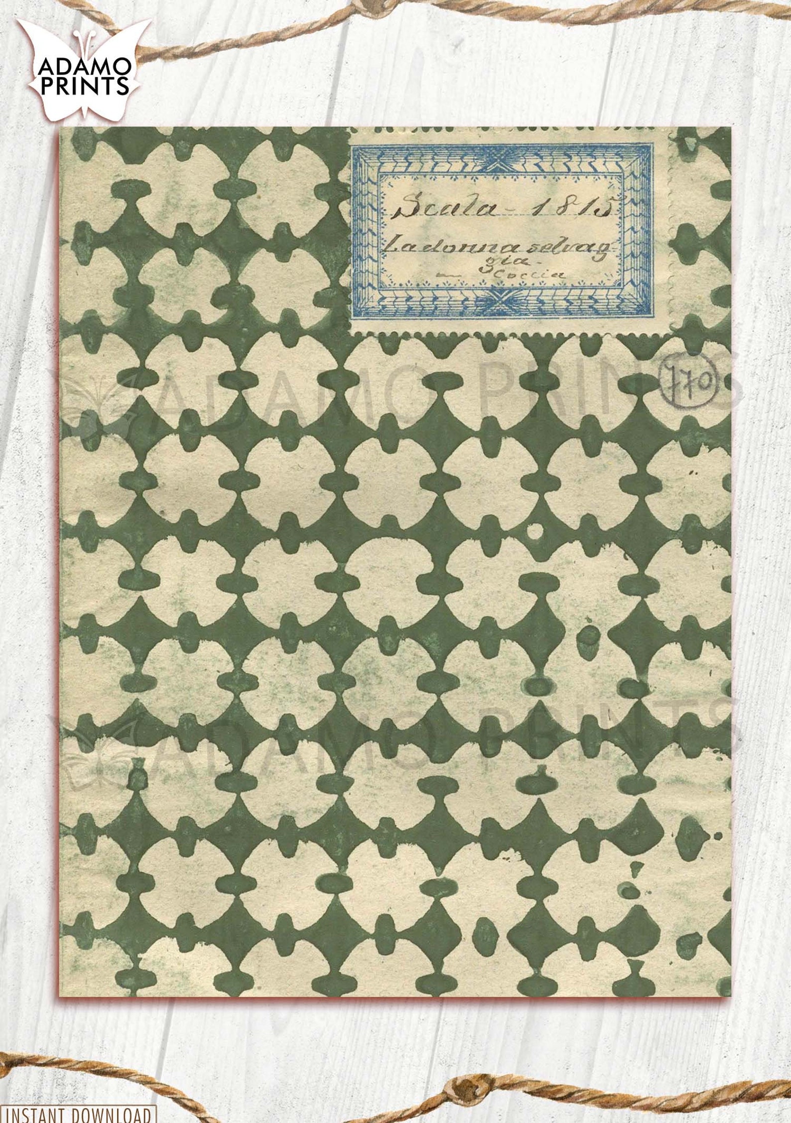 Abstract Block Print Pattern, Junk Journaling Kit, Paper for Journal ...